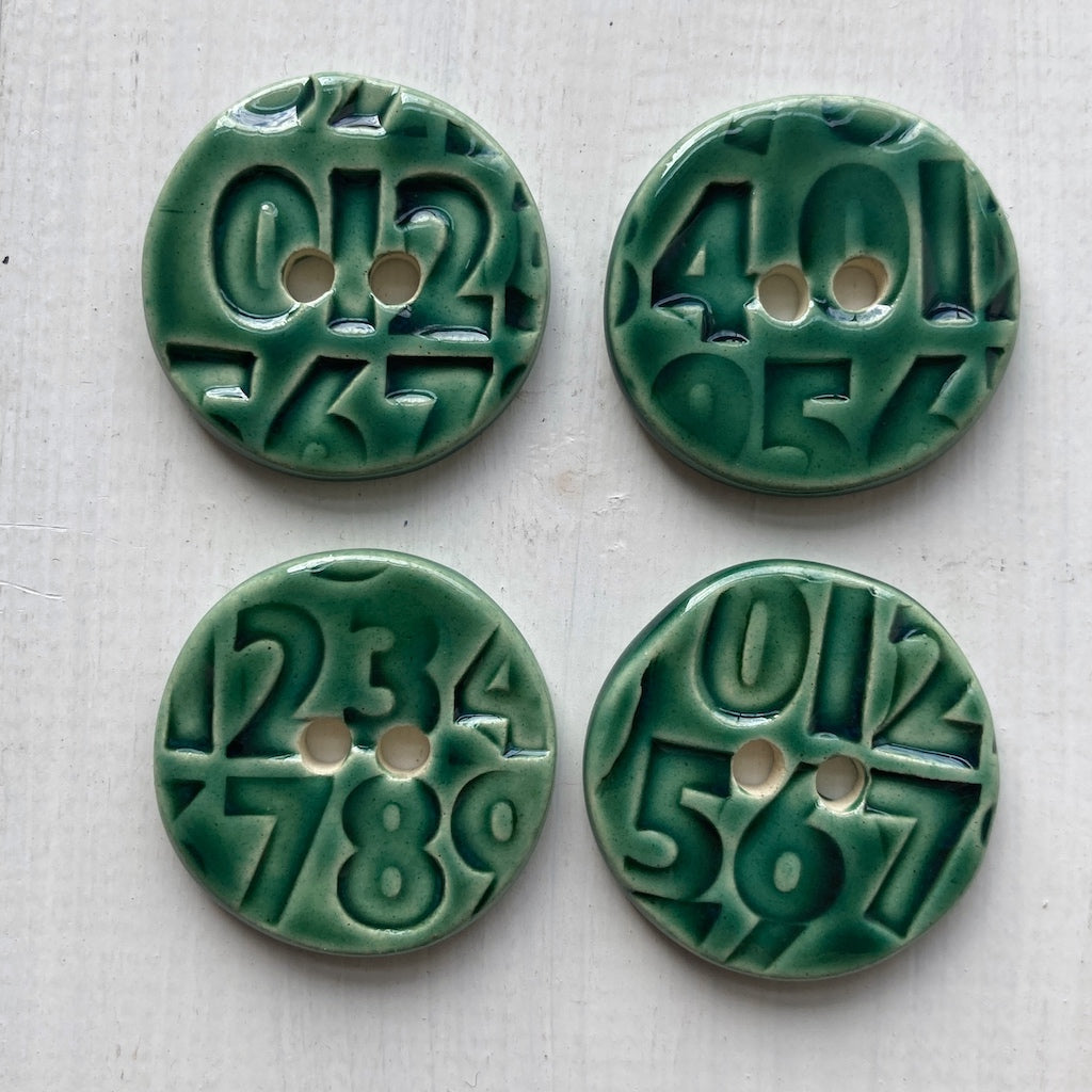Number Embossed 3cm Button – Magpie & Butterfly
